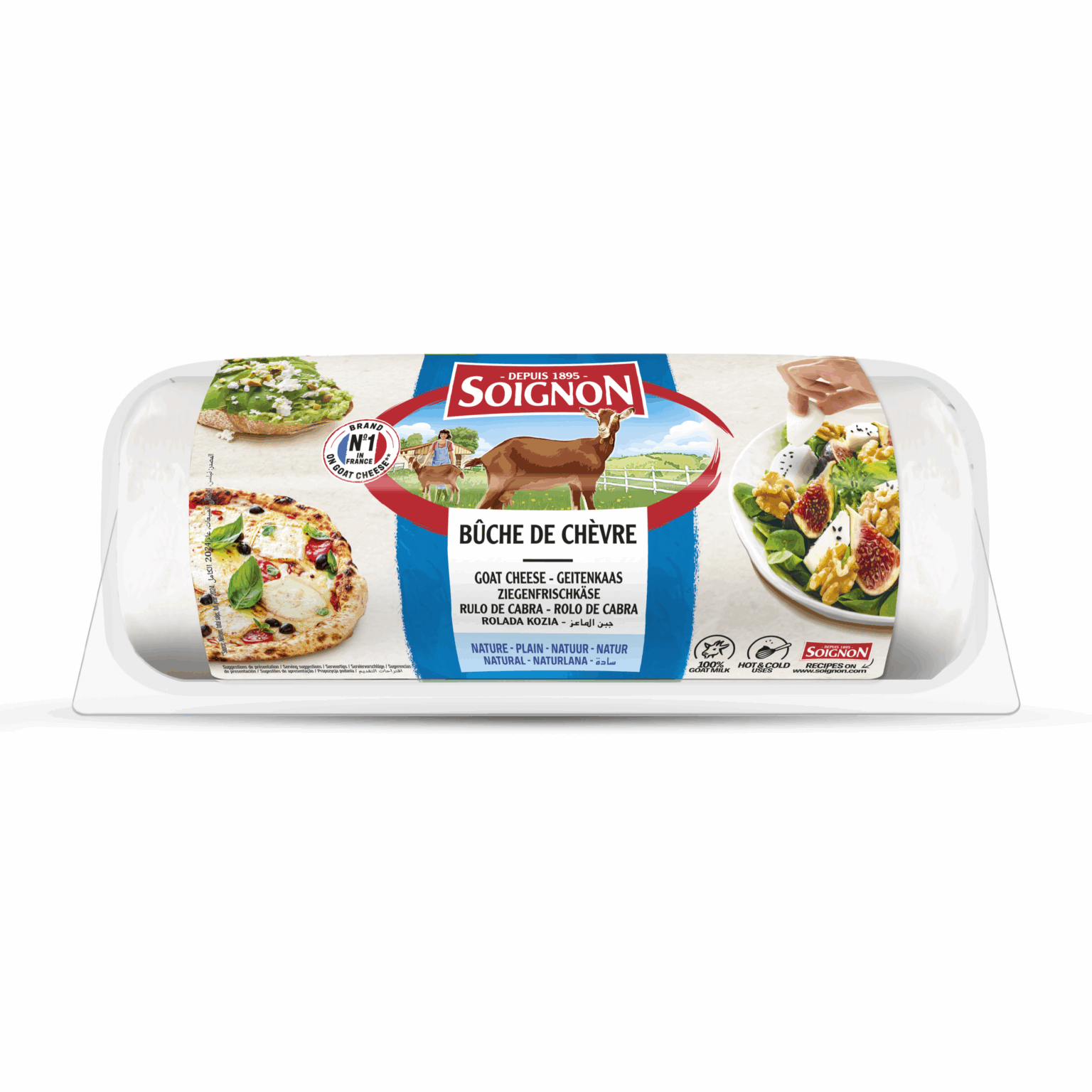 GOAT CHEESE LOG 1KG – PLAIN – Moussallem Group